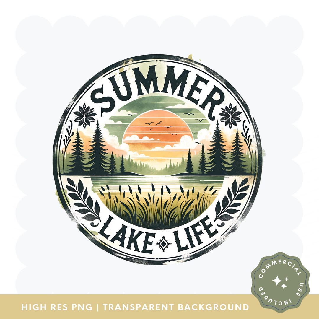 Summer Lake Life Retro Png Design, Spring Outdoors Sublimation Digital ...