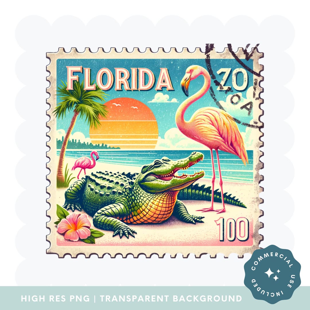 Florida Stamp State PNG, Vintage Stamp Sublimation Design, USA State ...