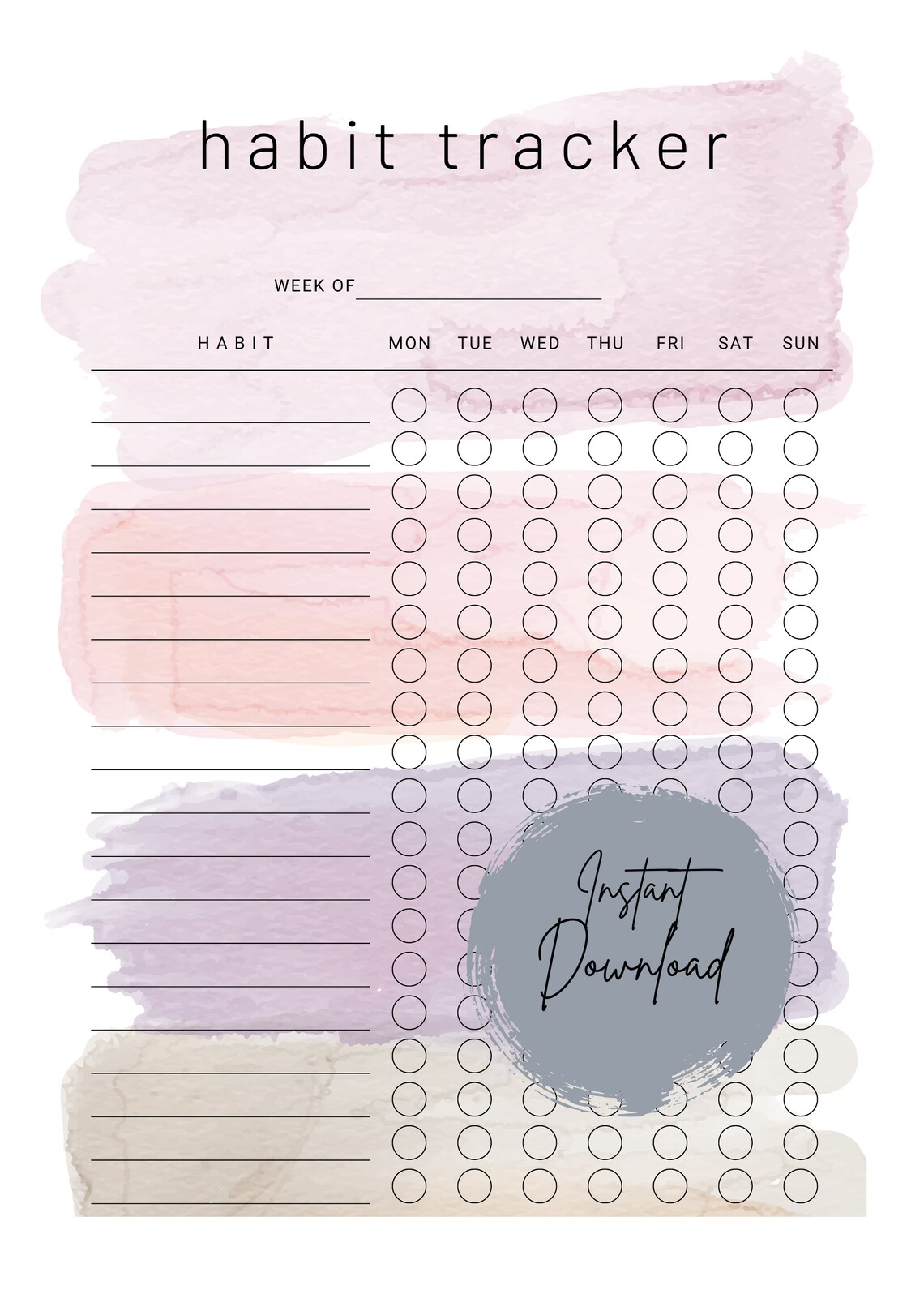 Printable WEEKLY HABIT TRACKER Printable Planner Insert, A4/letter Size ...