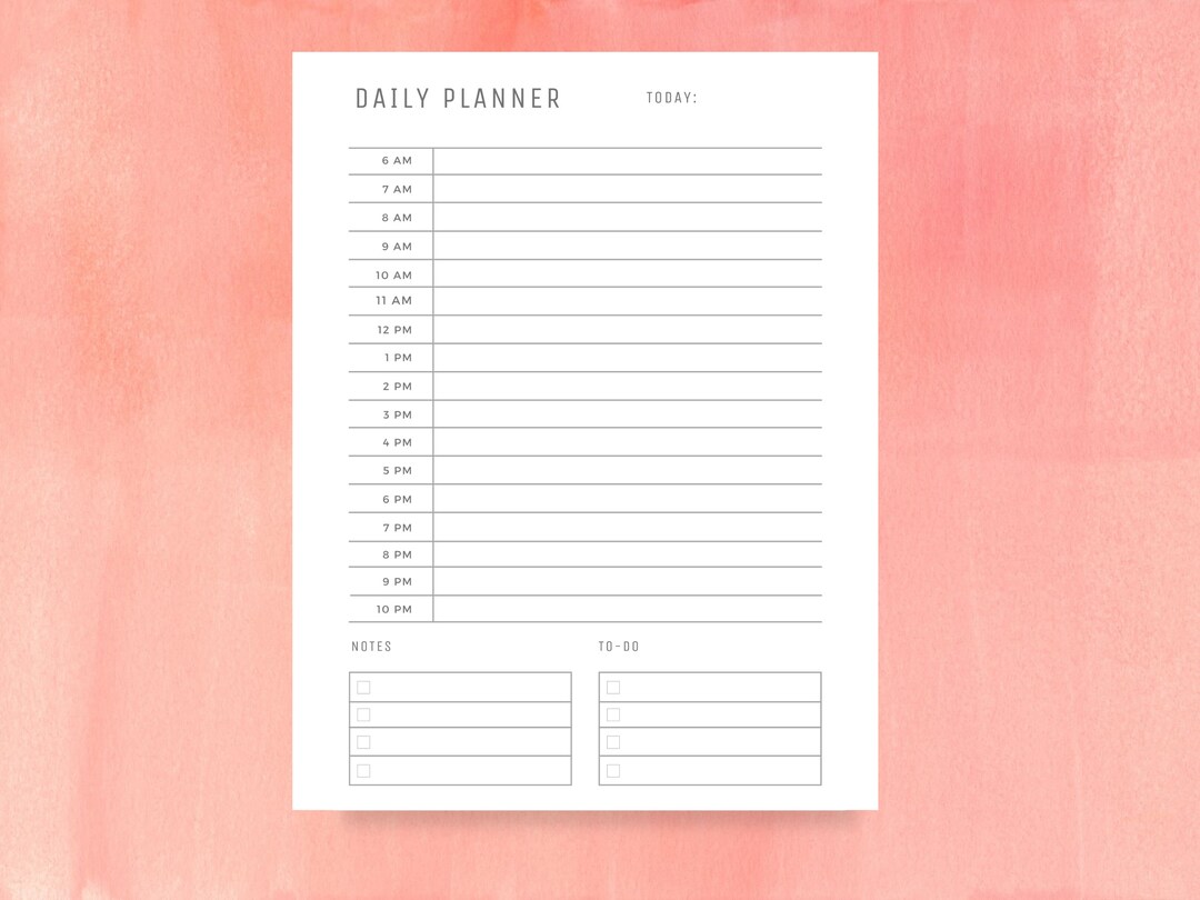 PRINTABLE Daily Planner Minimalist Planner Insert Instant Download ...