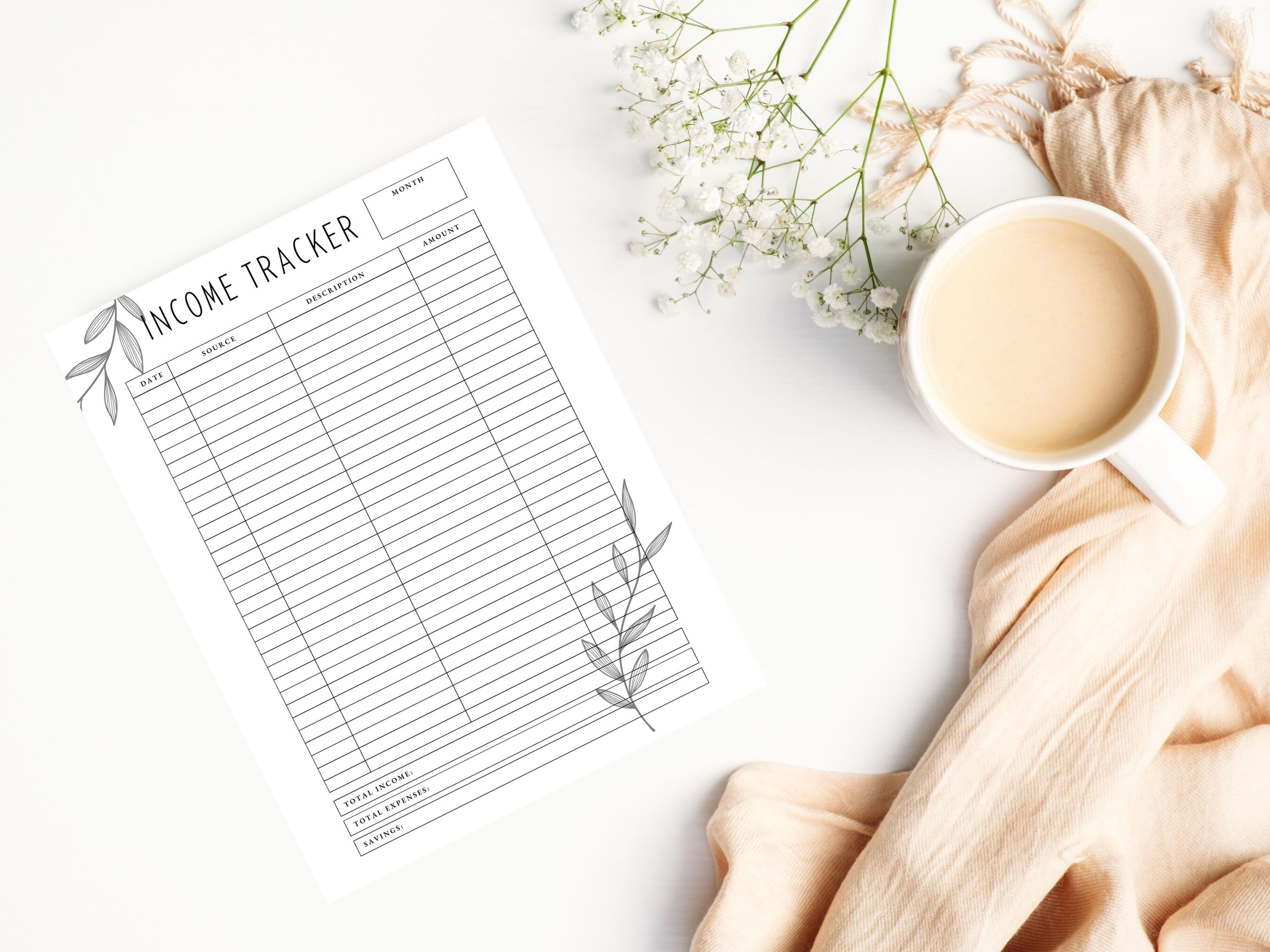 Printable Expense Tracker Income Tracker Budget Planner Monthly Budget ...