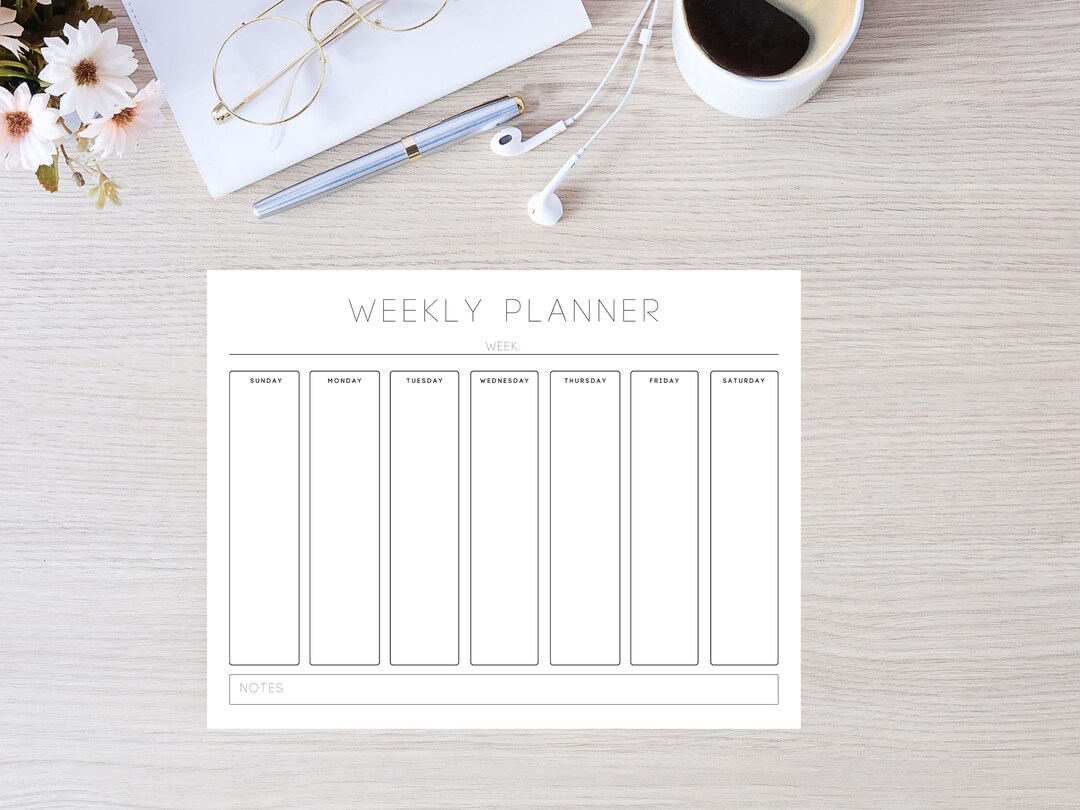 Printable WEEKLY PLANNER Minimalist Planner Printable Planner Insert ...