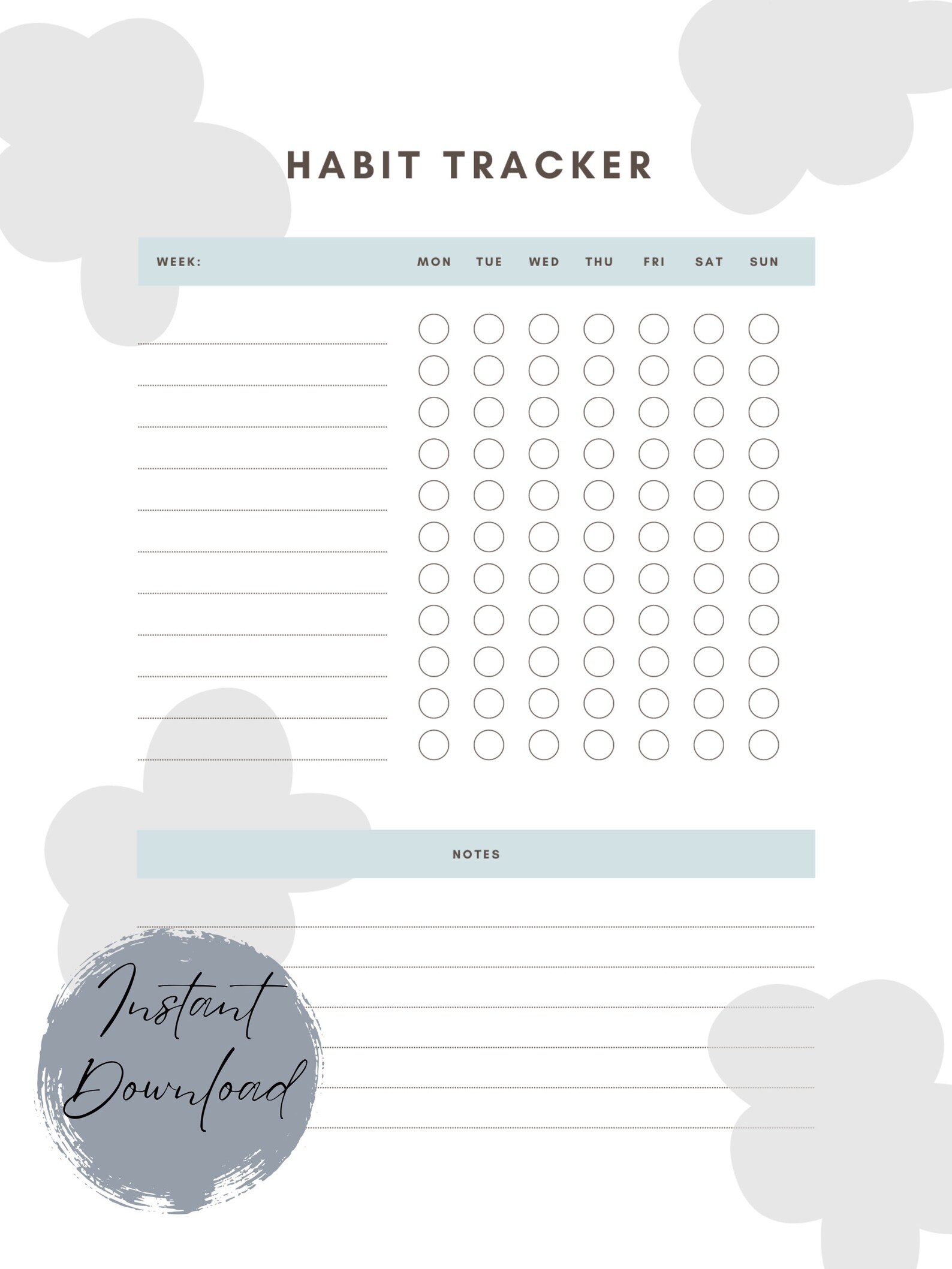 Printable WEEKLY HABIT TRACKER Printable Planner Insert - Etsy