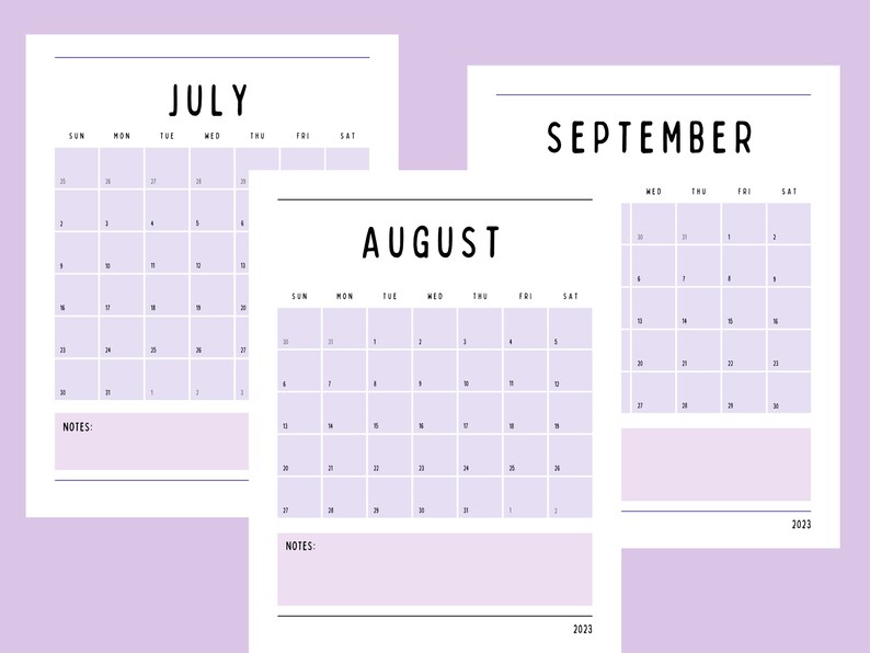 2023 Printable Calendar Portrait Monthly Calendars, Planner Yearly ...