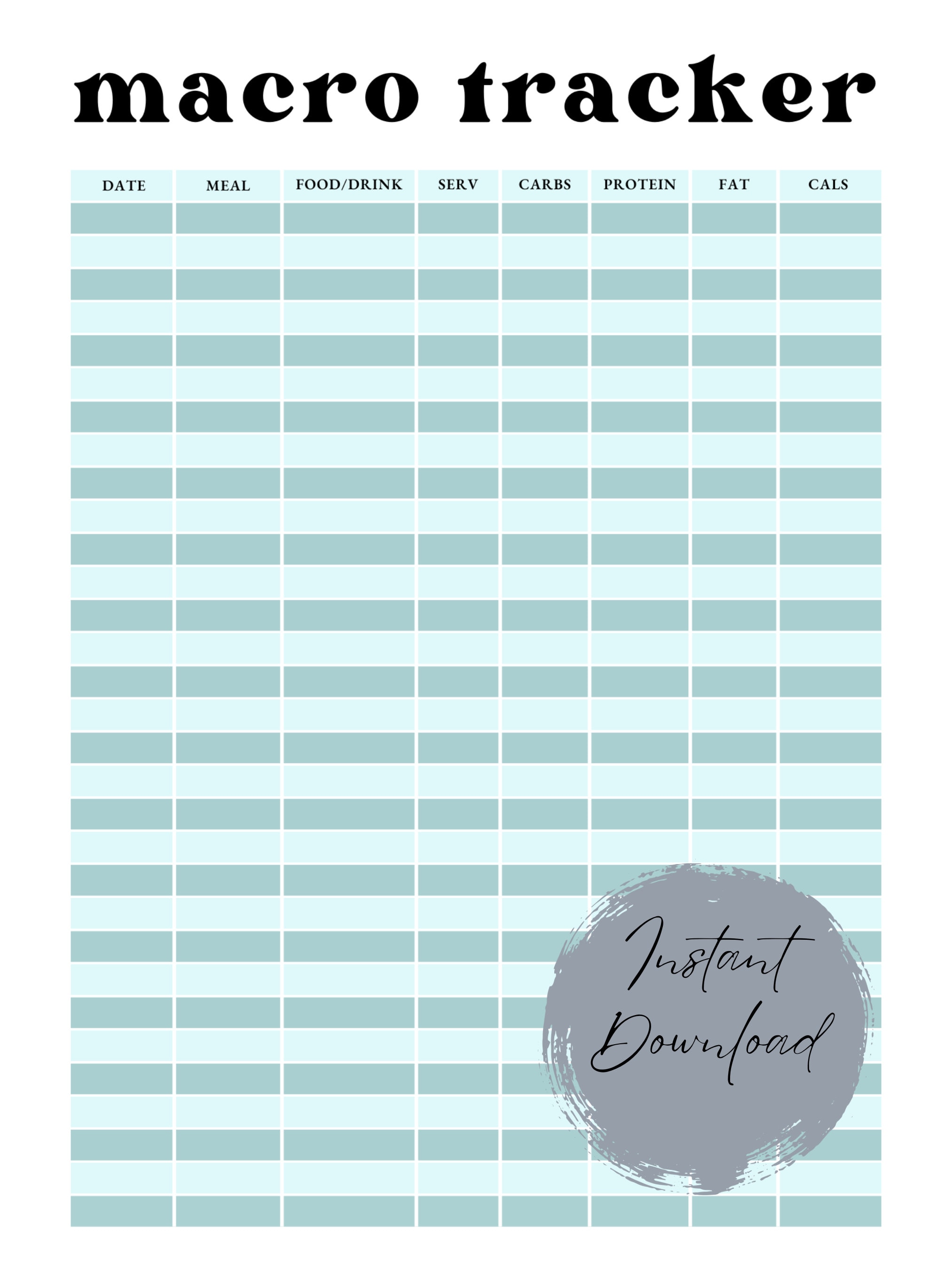 Printable Macro Tracker Daily Food Log Printable Planner Insert ...