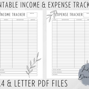 Printable Expense Tracker Income Tracker Budget Planner Monthly Budget ...
