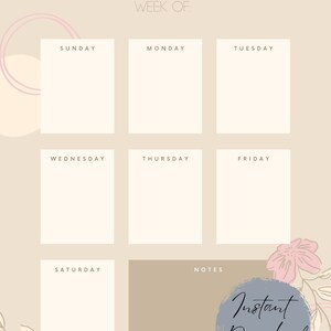 PRINTABLE WEEKLY PLANNER Boho Planner Instant Download Planner Insert ...
