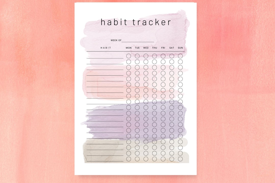 Printable WEEKLY HABIT TRACKER Printable Planner Insert, A4/letter Size ...
