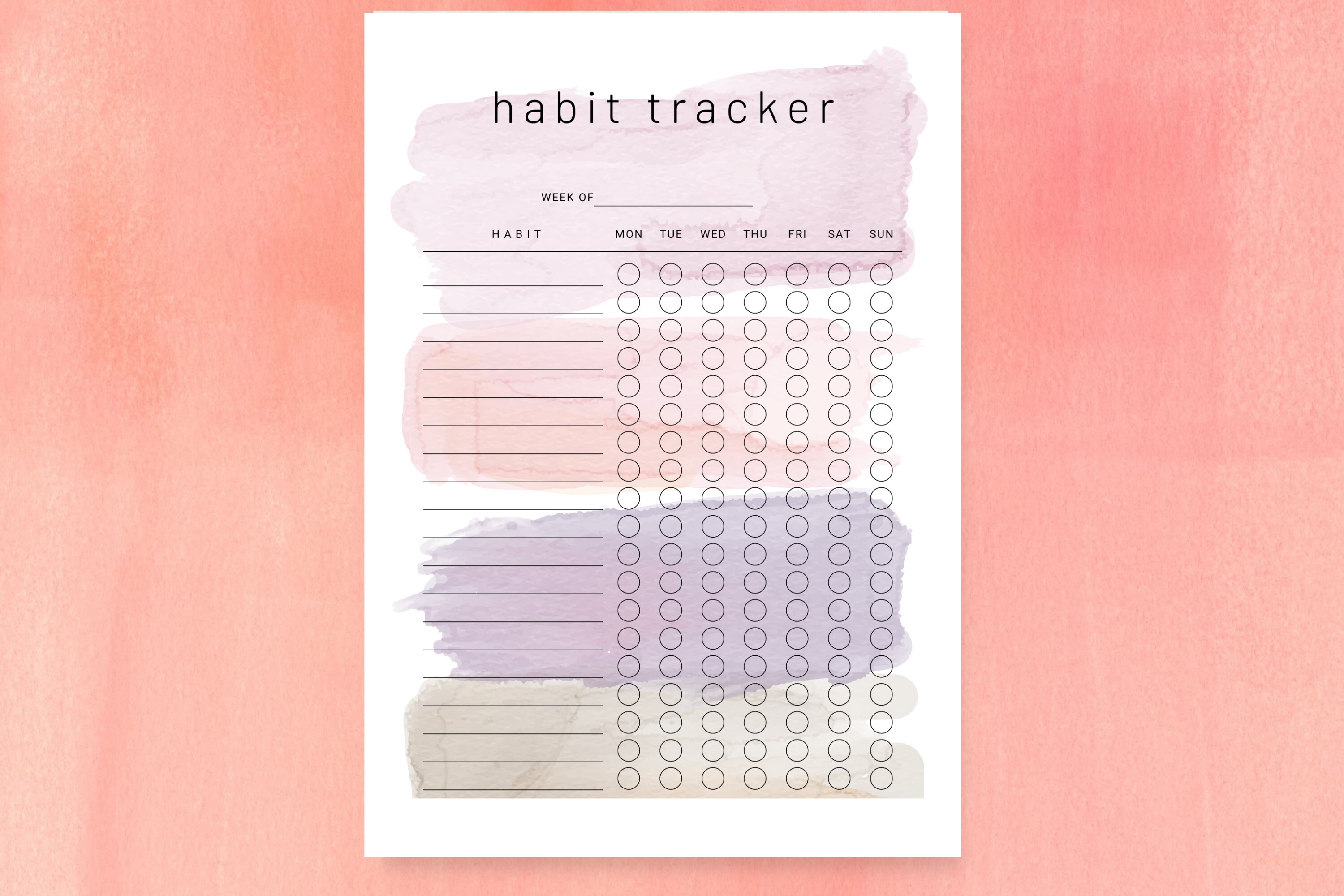 Printable WEEKLY HABIT TRACKER Printable Planner Insert, A4/letter Size ...