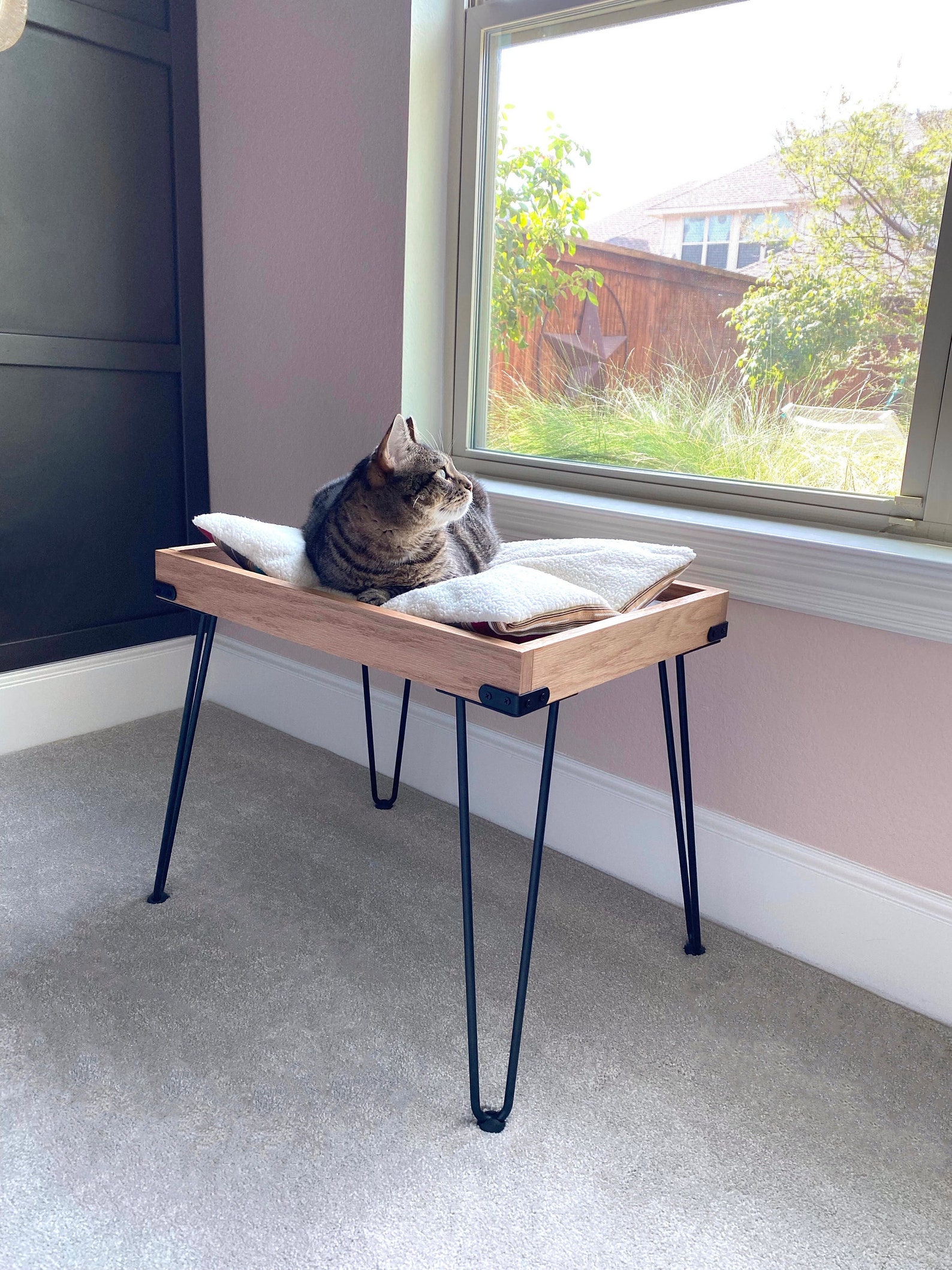 Modern Cat Bed, Wood and Metal Cat Bed, Fine Cat Furniture, Luxury Cat ...