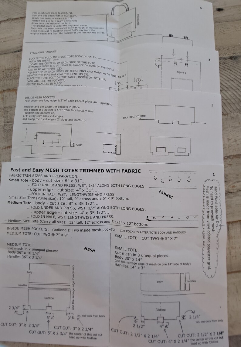 Mesh & Fabric Tote Pattern, Mesh Fabric Wine Bottle Tote Pattern ...