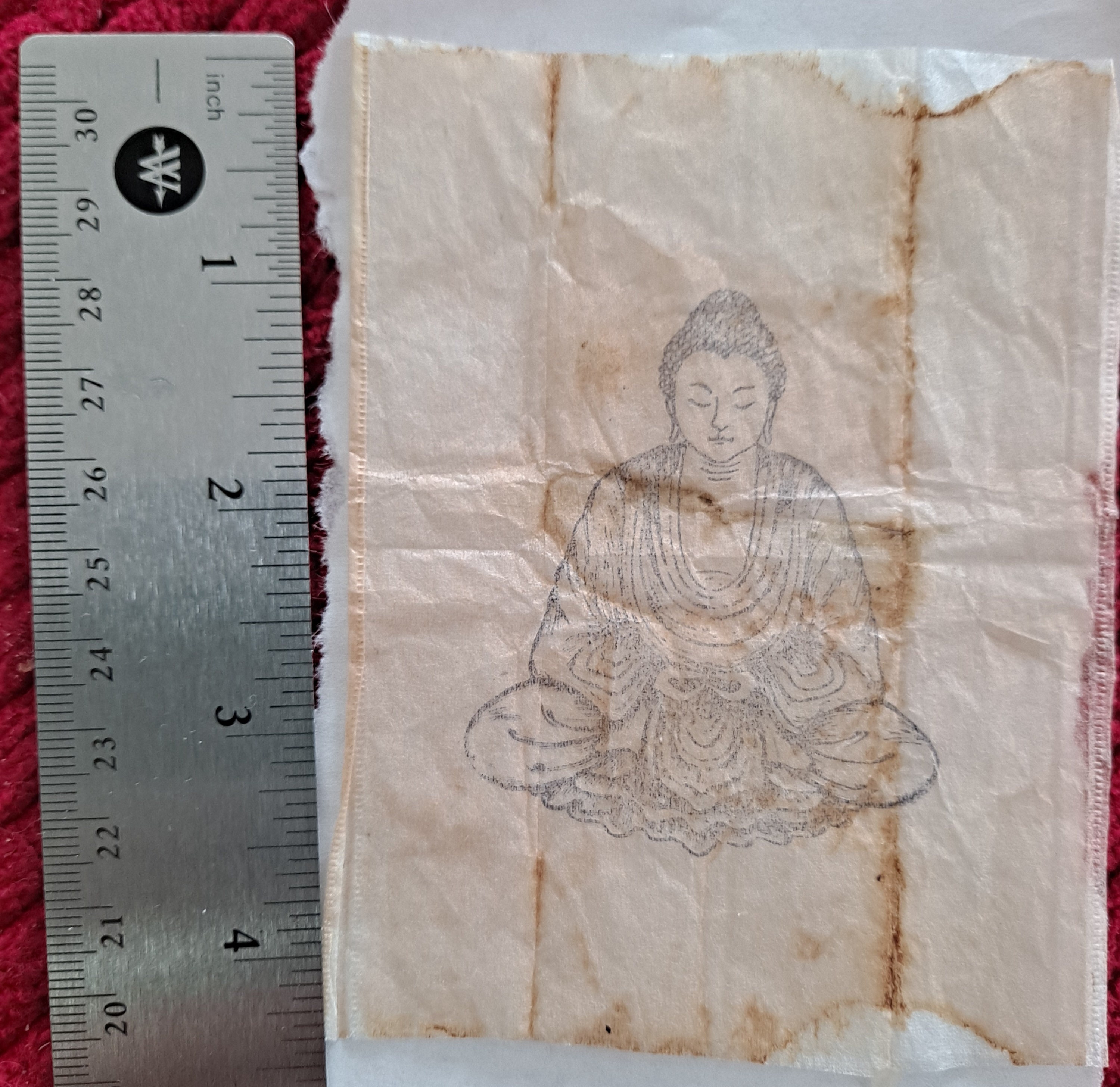 Stamped Tea Bag, Buddha Stamp on Tea Stained Tea Bag - Etsy