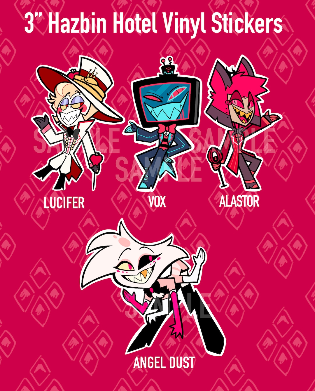 3” Hazbin Hotel Vinyl Stickers - Etsy