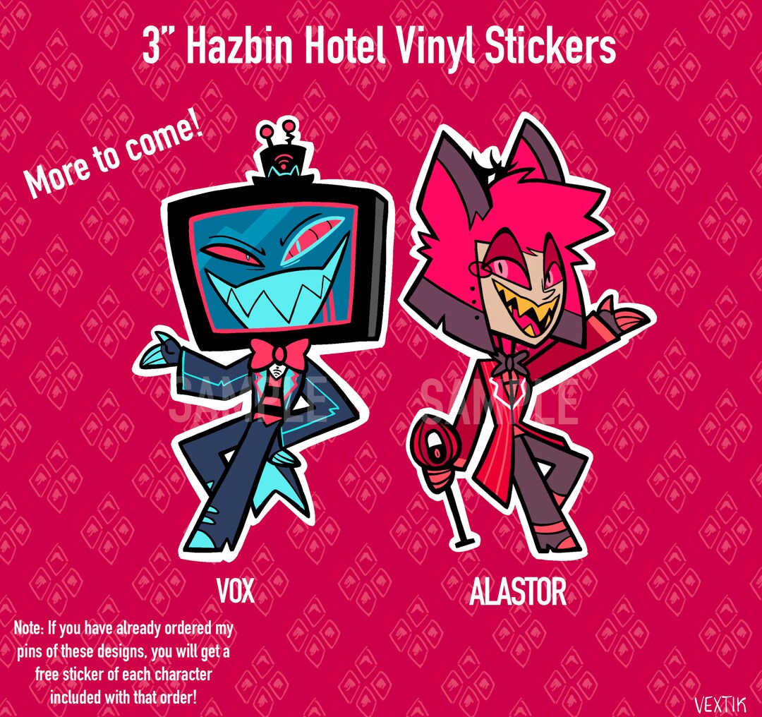3 Hazbin Hotel Vinyl Stickers - Etsy