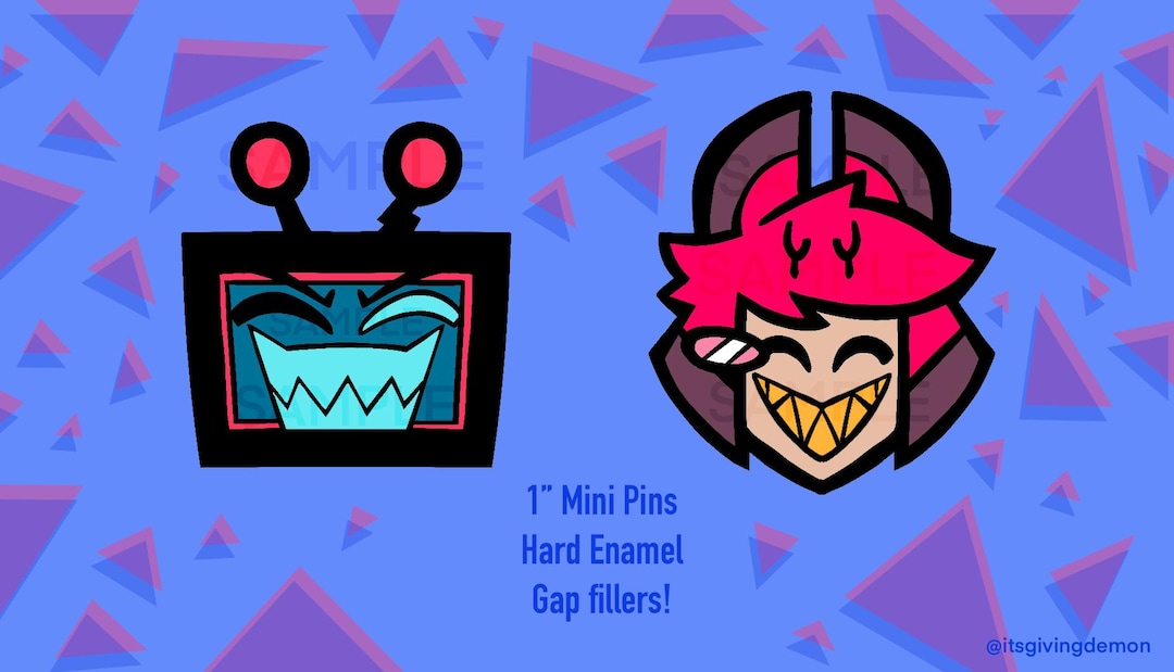 Hazbin Hotel Vox & Alastor Mini Enamel Pins 1” - Etsy