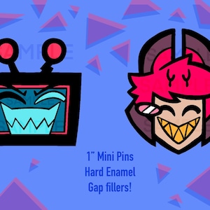 Hazbin Hotel Vox & Alastor Mini Enamel Pins 1” - Etsy