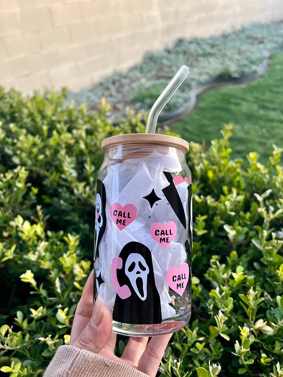 Valentines Day Ghostface Scream With Lid and Straw 16oz Cup Gift Ideas ...
