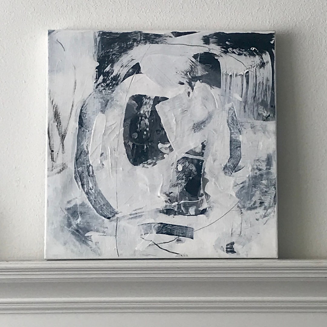 Title: the Ceremony. Abstract Black and White Painting on Canvas ...