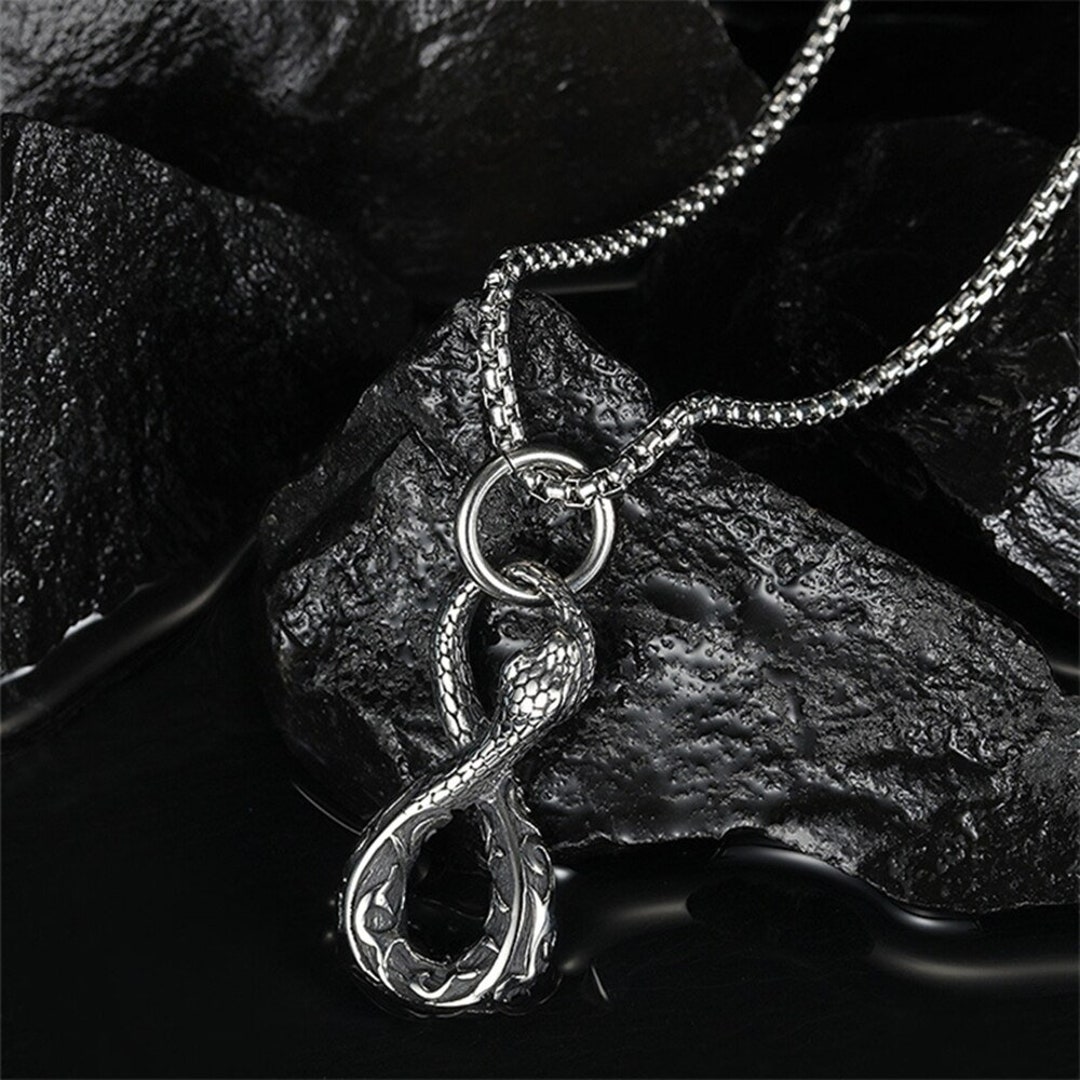 Snake Ouroboros Pendant Viking Serpent Infinity Knot Pendant Necklace ...