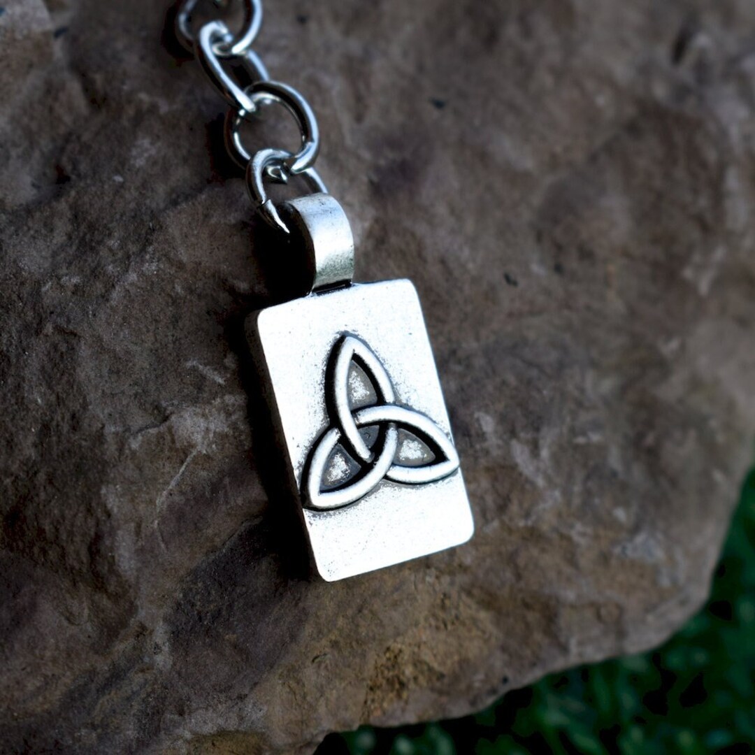 Celtic Triquetra Keyring Viking Trinity Knot Keychain Antique Silver ...