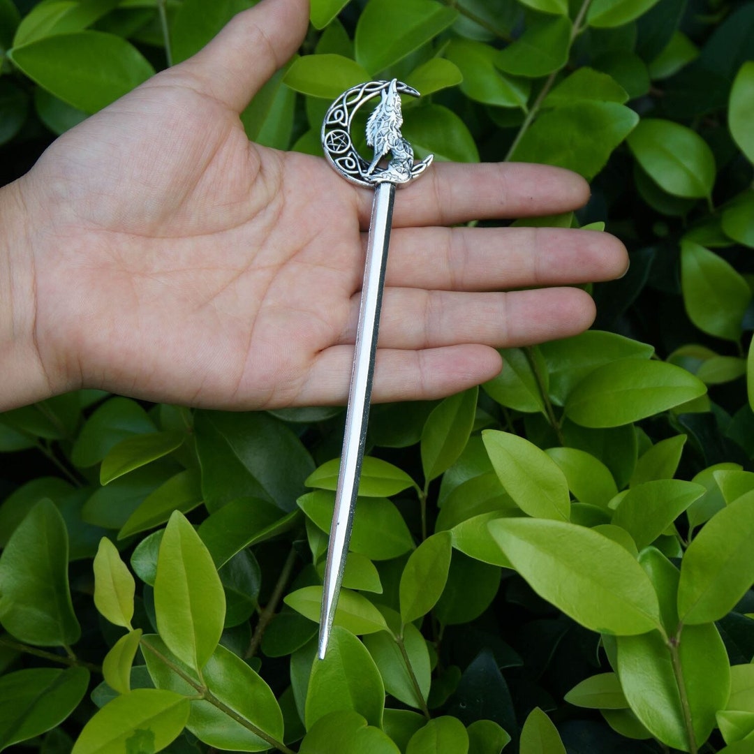Viking Howling Wolf Fenrir Crescent Moon Hair Pin - Etsy