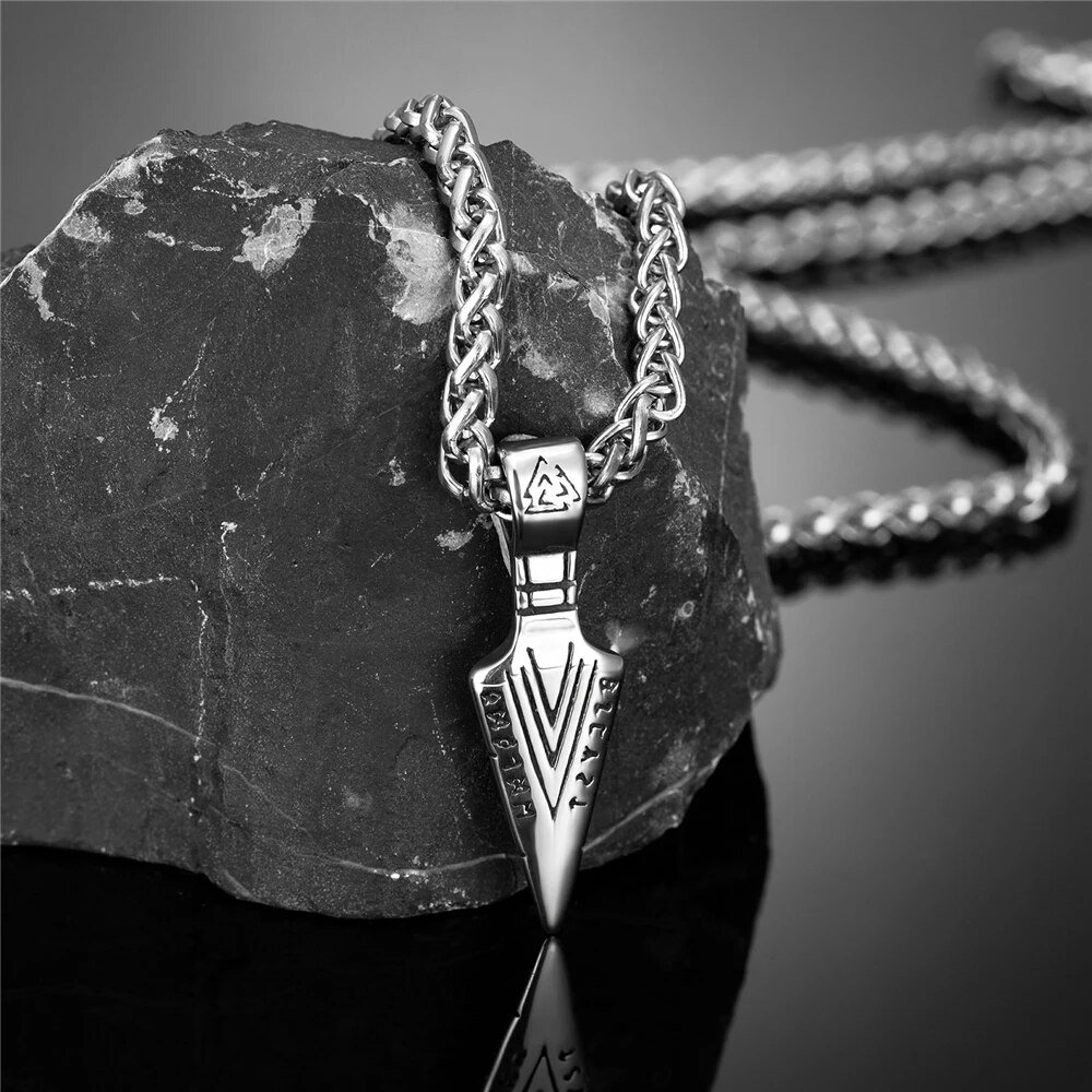 Viking Spear Gungnir With Valknut and Ancient Runes Pendant - Etsy UK