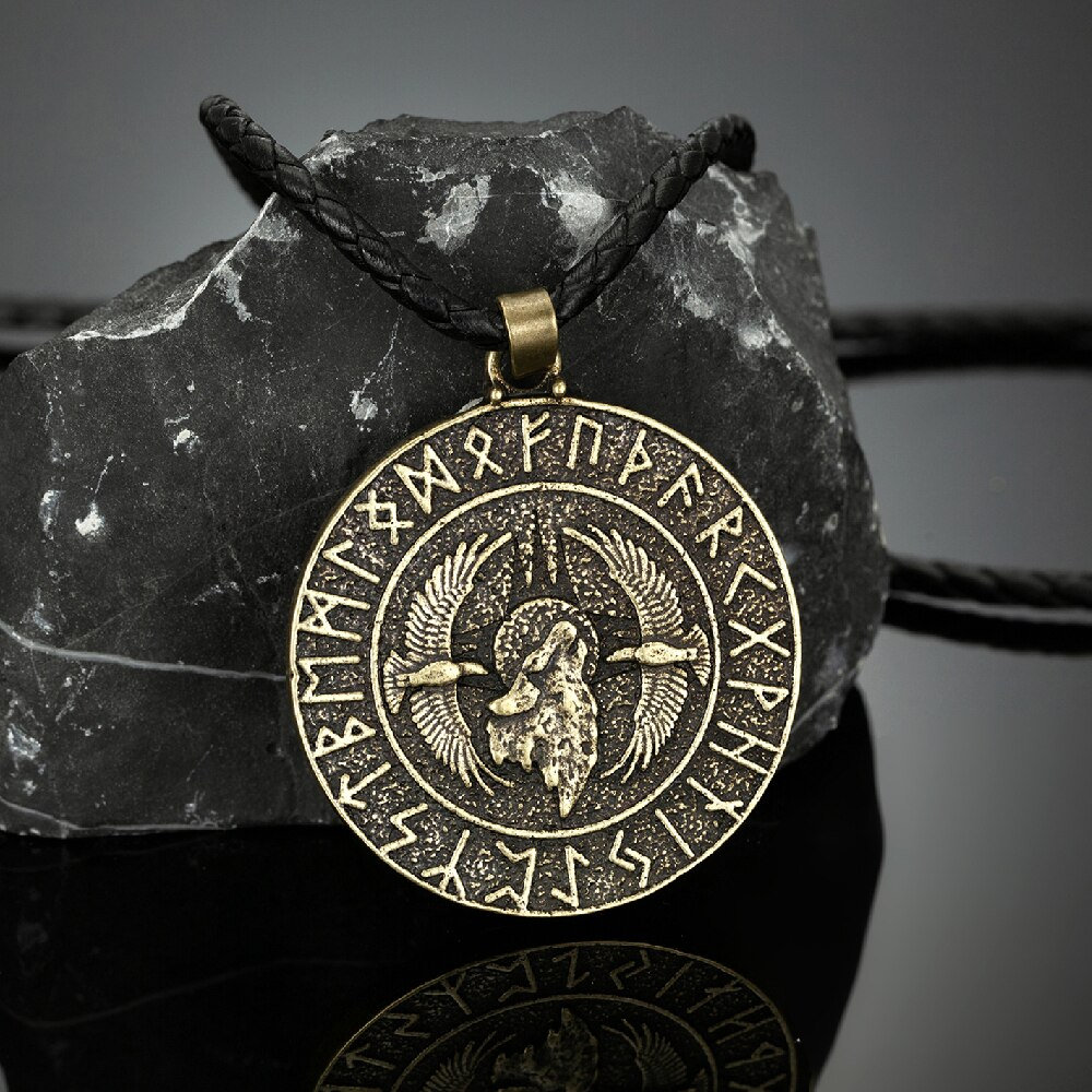 Viking Elder Futhark Runes Fenrir Wolf With Odins Raven - Etsy Australia