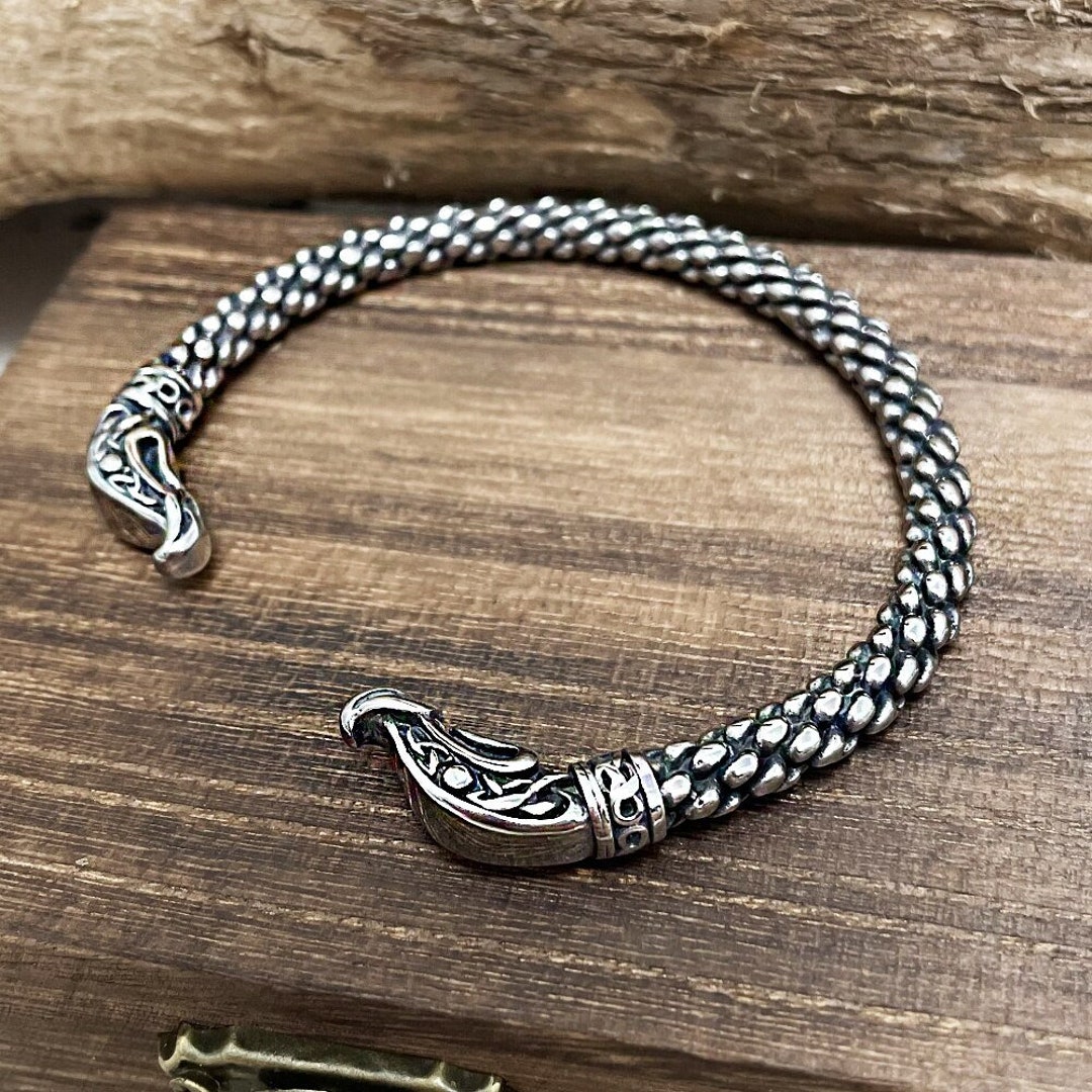 Jelling Style Norse Dragon Cuff Bangle Bracelet Oath Ring - Etsy UK