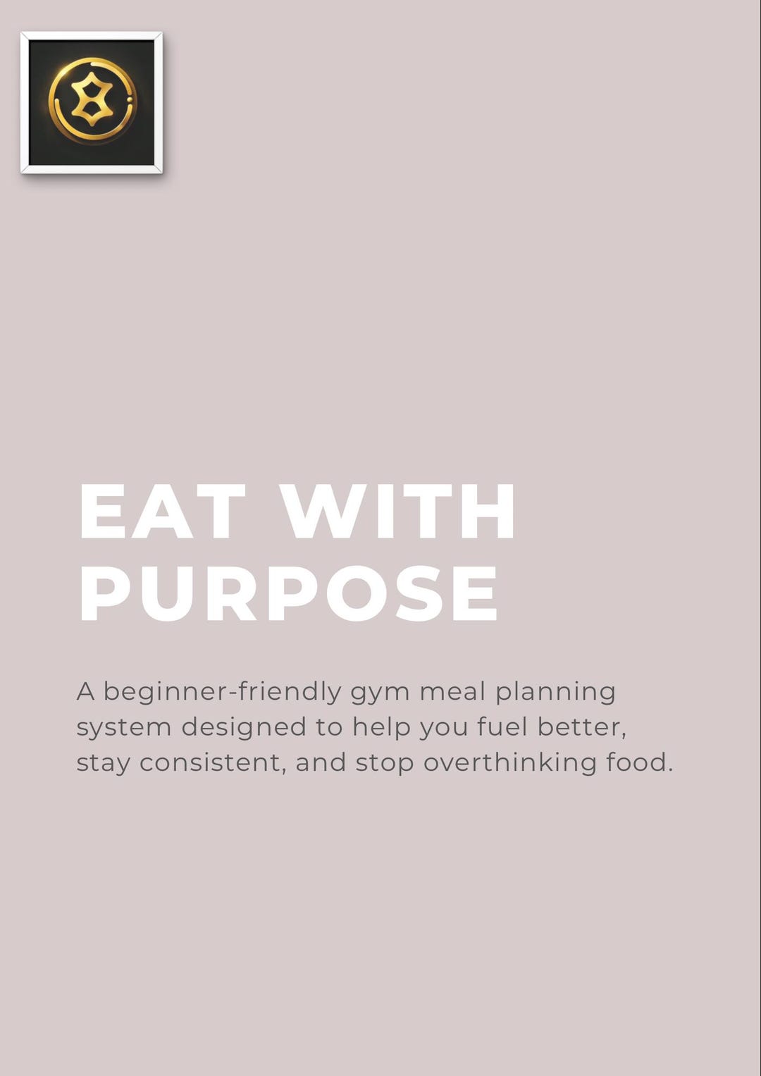 Eat With Purpose – Beginner-friendly Gym Meal Planning System (digital ...