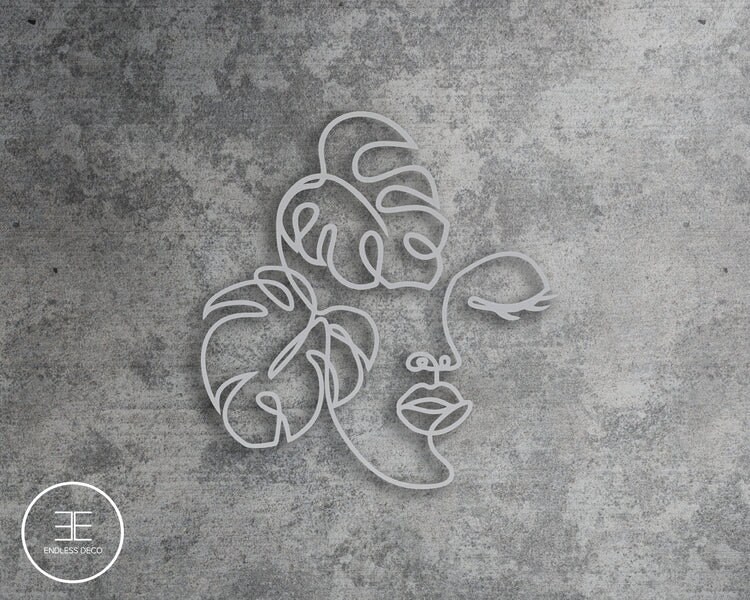 Miami Leaf Face Metall Wall Art - Etsy