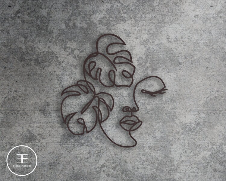 Miami Leaf Face Metall Wall Art - Etsy