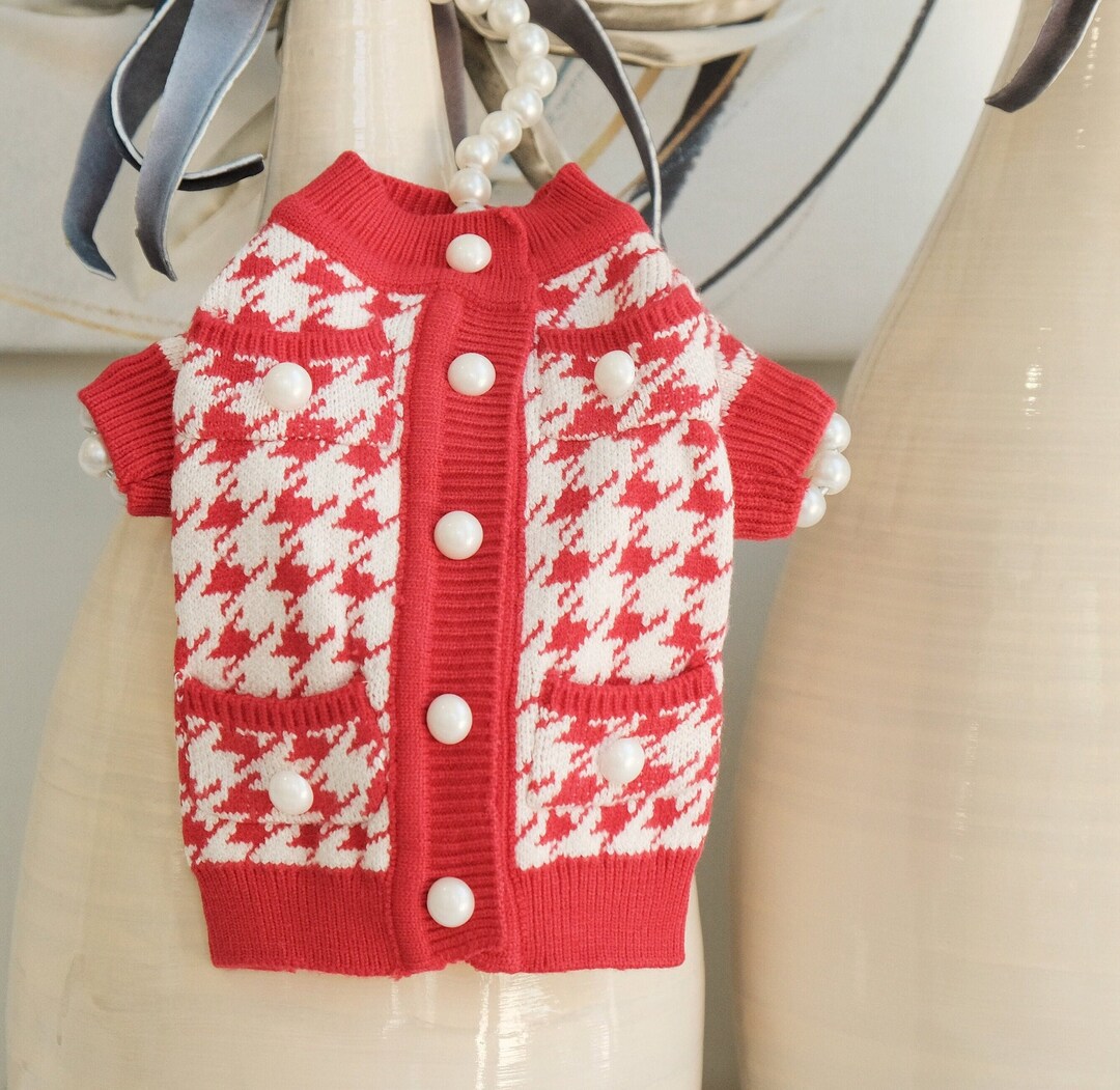 Red Dog Sweater.formal Dog Sweater.red Small Dog Sweater.pet Sweater ...