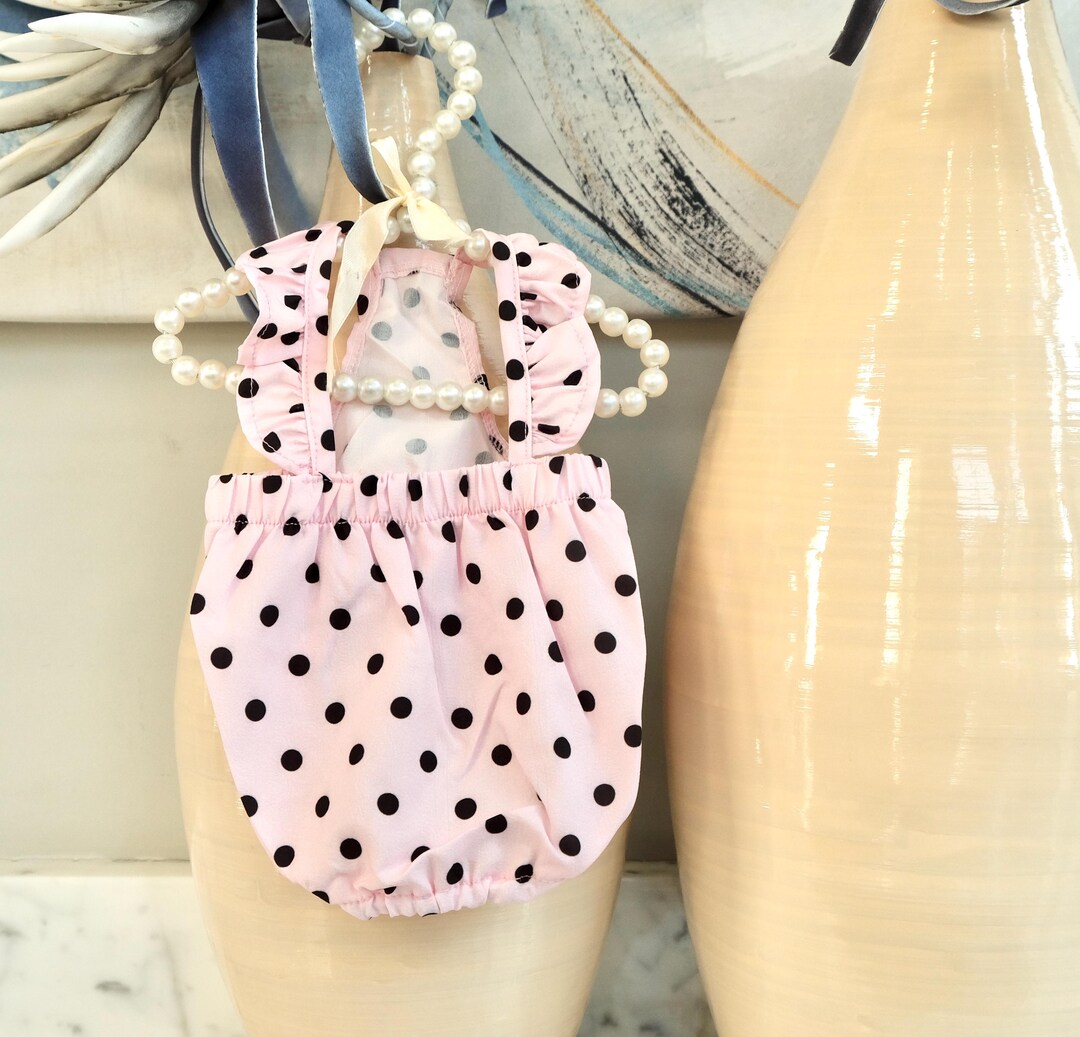Pink Polka Dot Ruffle Dog Dress | Retro Puppy Outfit - Etsy