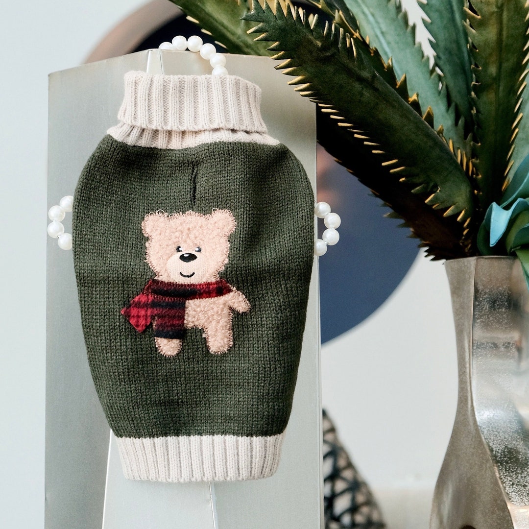 Little Bear Dog Sweater.green Sweater.cat Clothes.pet Clothing.dog ...