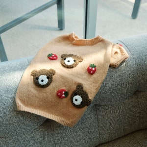 Little Bear Dog Sweater,soft Beige Dog Sweater,cat Sweater, Lightweight ...