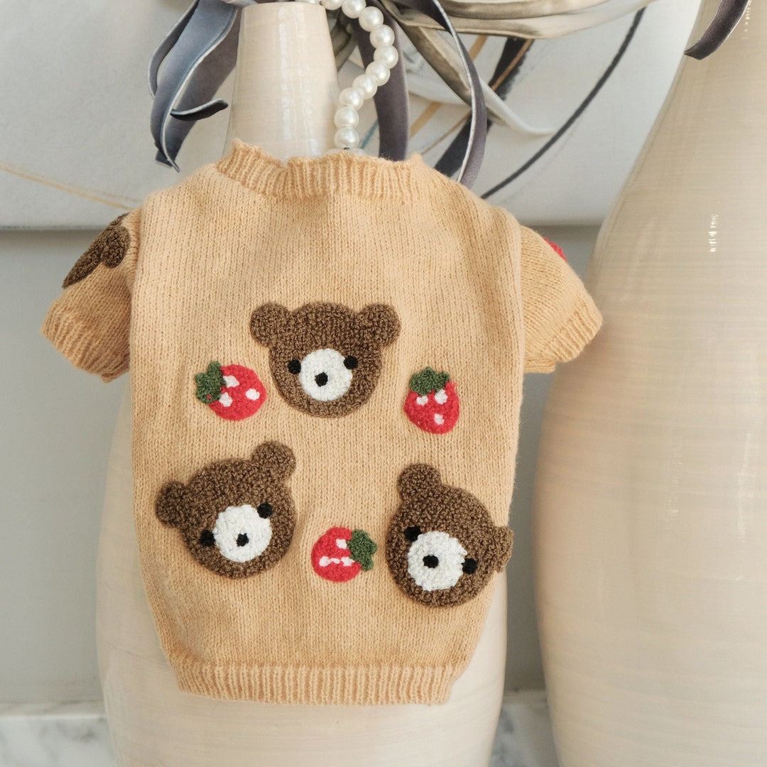 Little Bear Dog Sweater,soft Beige Dog Sweater,cat Sweater, Lightweight ...