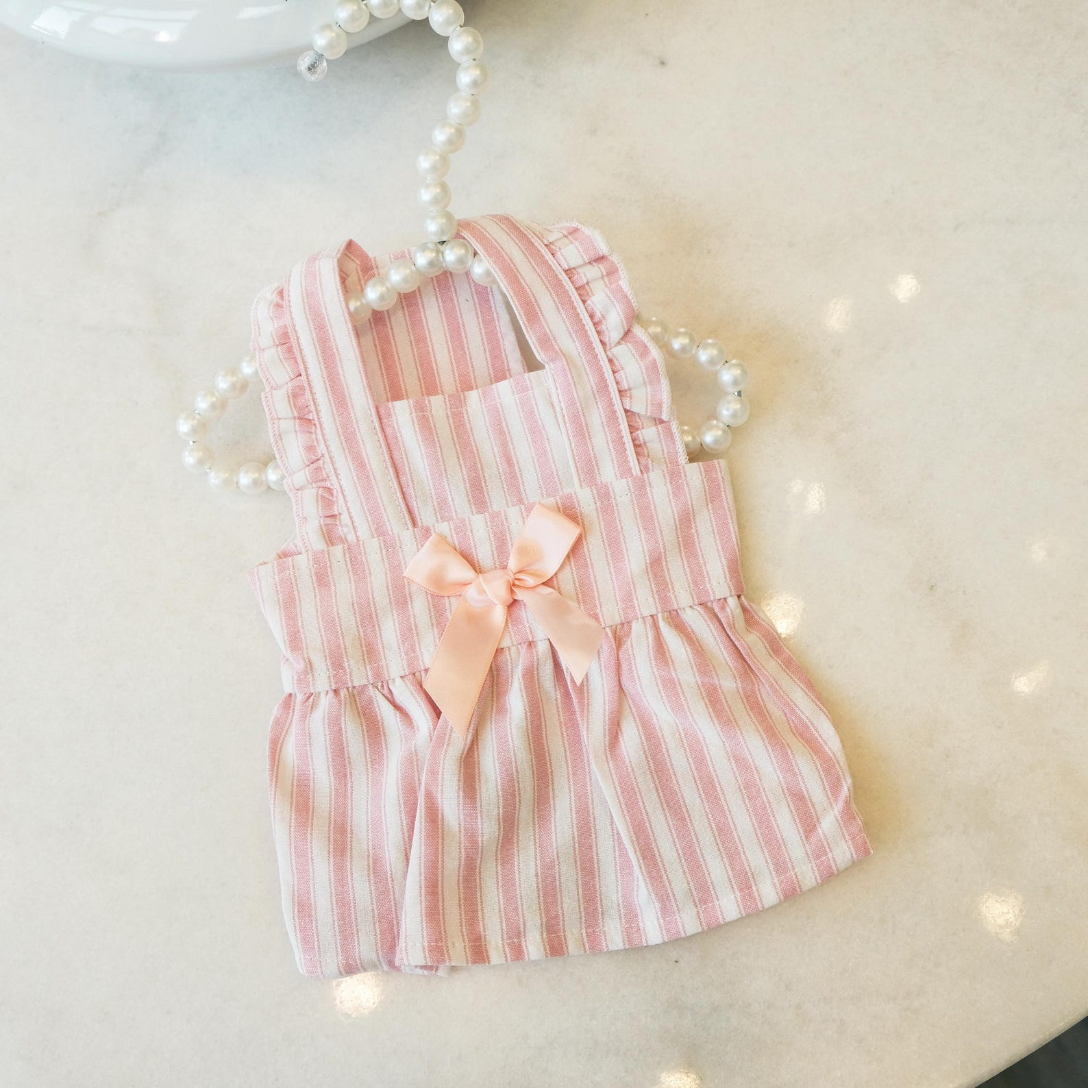 Pink Striped Dog Dress With Bow Tie - Etsy