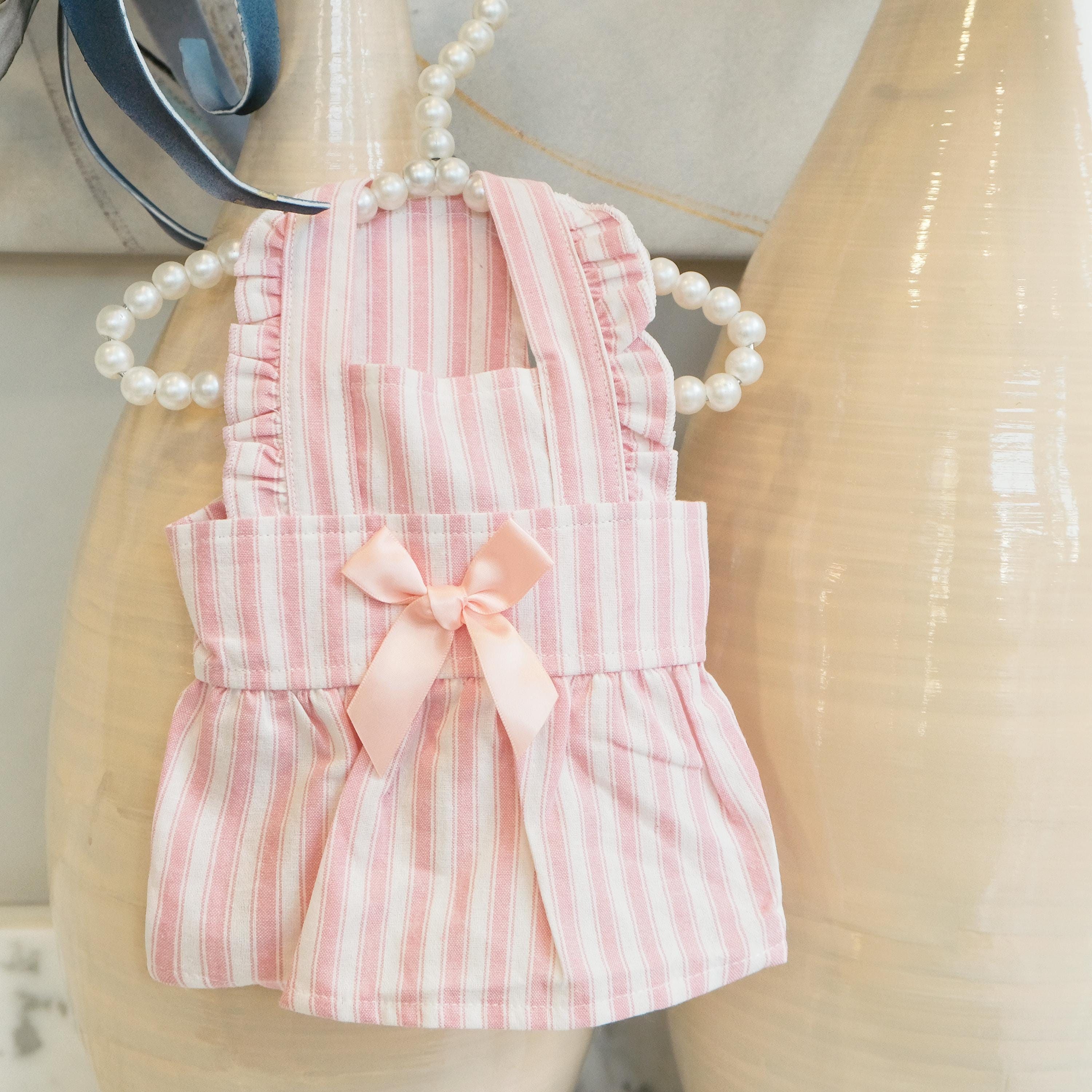 Pink Striped Dog Dress With Bow Tie - Etsy