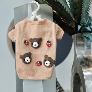 Little Bear Dog Sweater,soft Beige Dog Sweater,cat Sweater, Lightweight ...