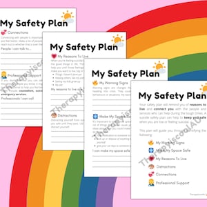 My Safety Plan Worksheet, Psychology, Mental Health, Counselling, PTSD ...