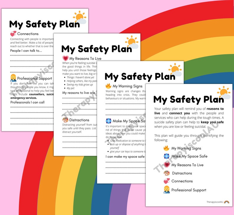 My Safety Plan Worksheet Psychology Mental Health - Etsy