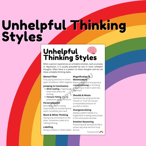 Unhelpful Thinking Styles Psychology Mental Health - Etsy