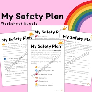 My Safety Plan Worksheet, Psychology, Mental Health, Counselling, PTSD ...