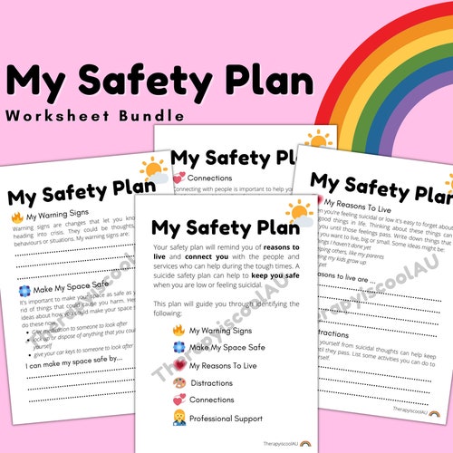 My Safety Plan Worksheet Psychology Mental Health - Etsy