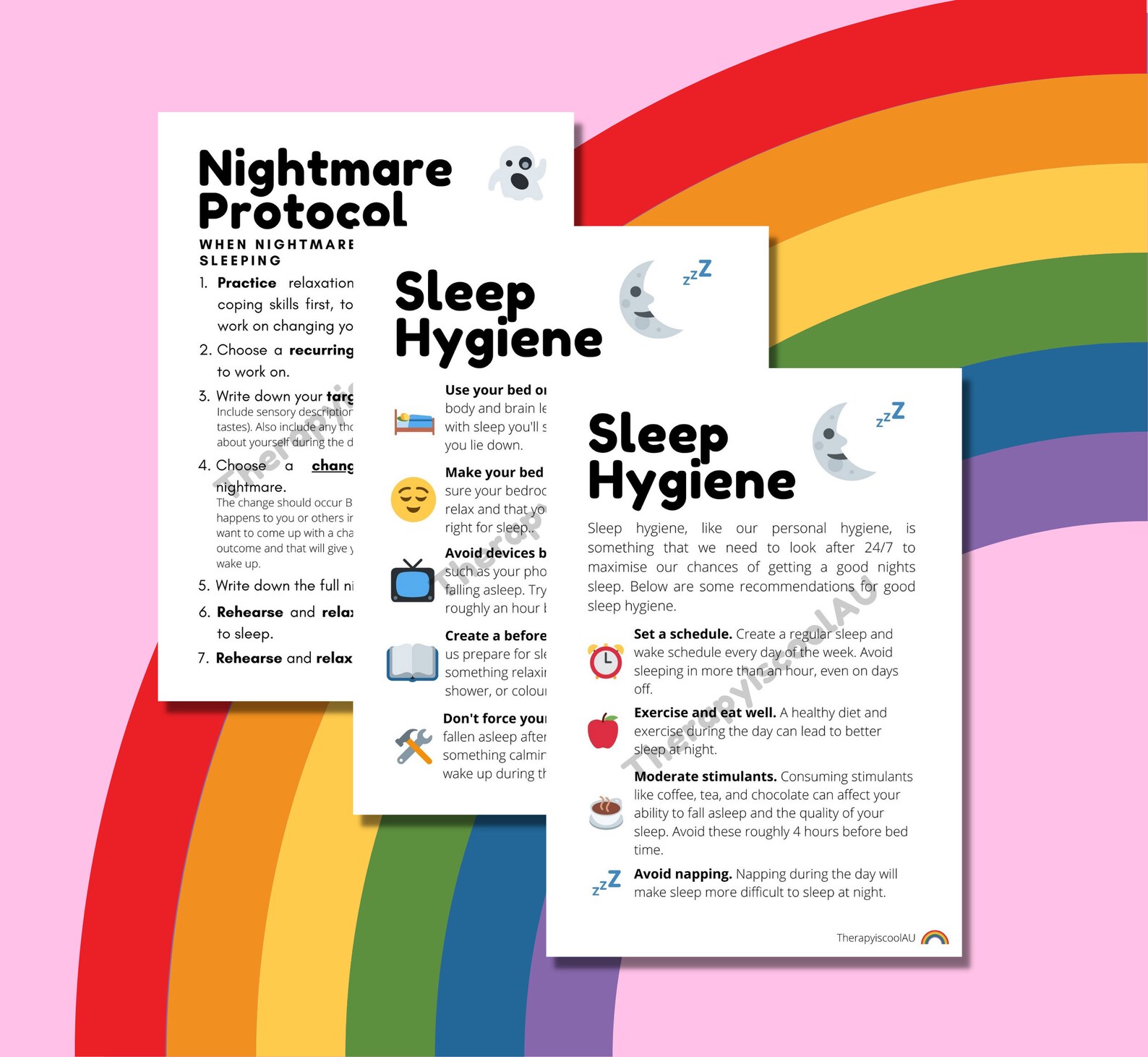 Sleep Hygiene Psychology Mental Health Information Pack With Nightmare ...