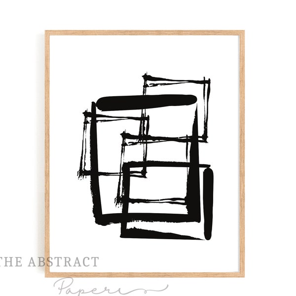 Bold Black Line Art - Etsy