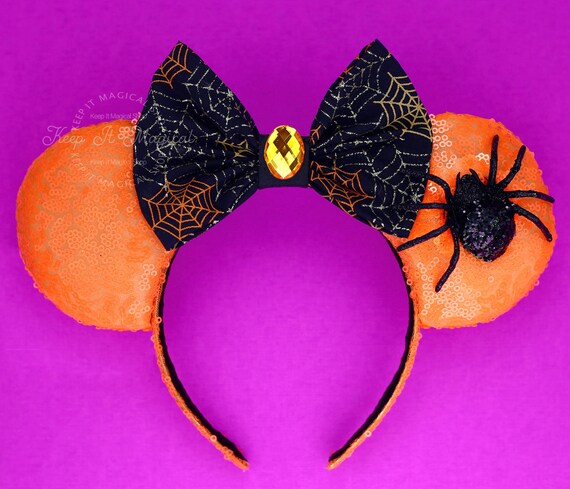 Halloween Ears Spider Web Minnie Mouse Ears Spooky Ears - Etsy