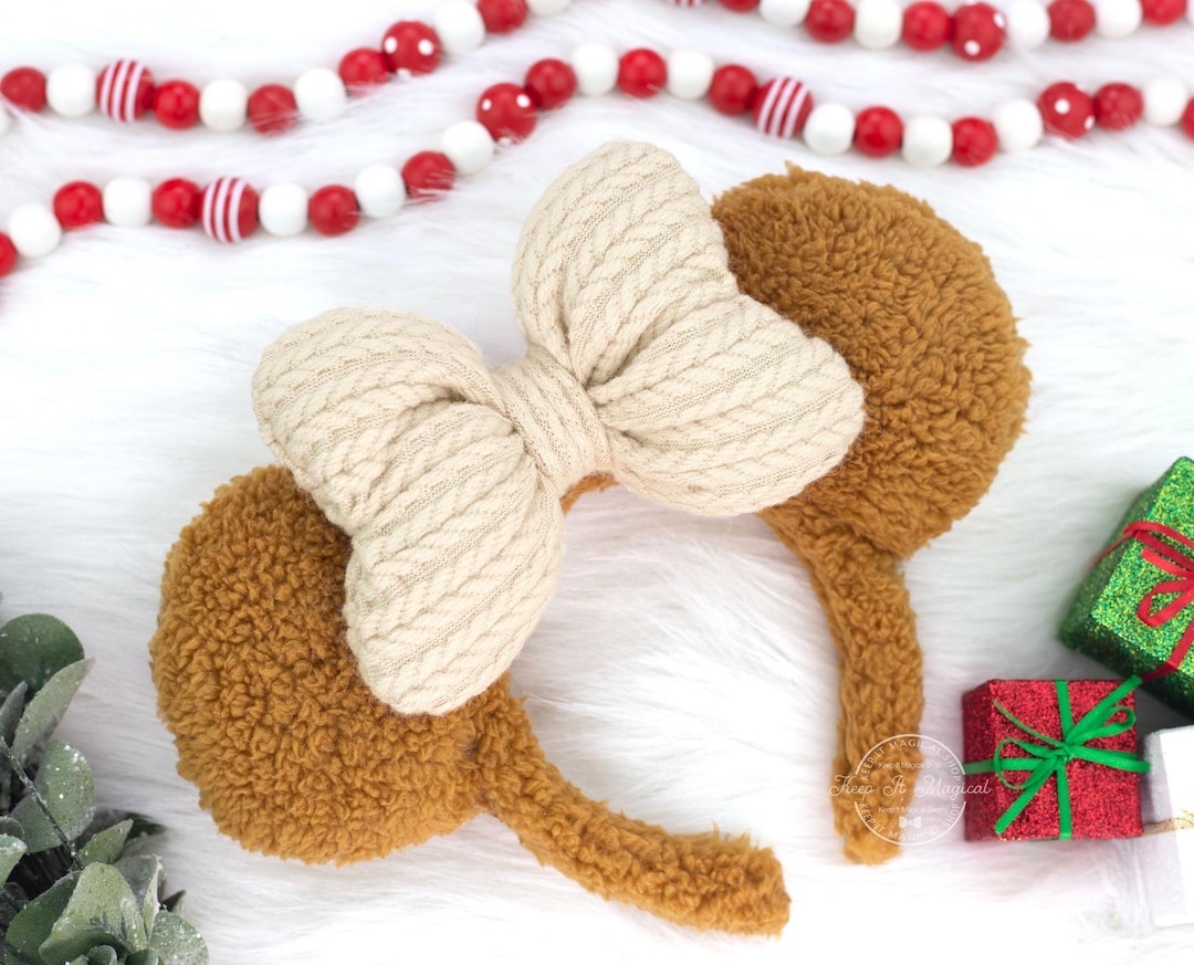 Sherpa Minnie Ears Camel Ears Plush Mickey Ears Camel Brown Sherpa ...