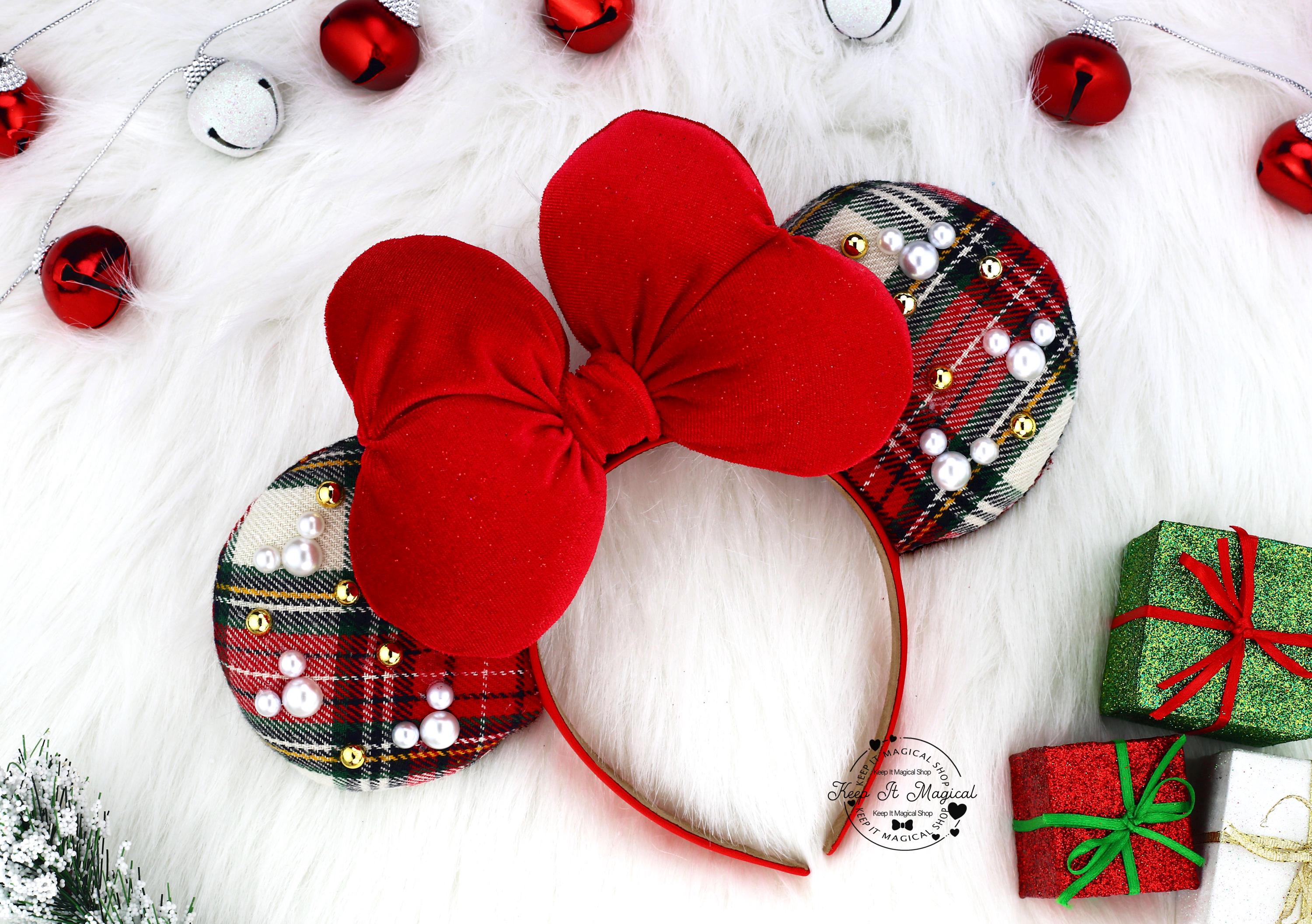 Plaid Christmas Mickey Ears Christmas Minnie Ears Plaid Minnie Ears ...