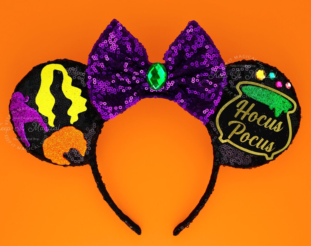 Hocus Pocus Ears Inspired Sanderson Sister Mickey Ears Minnie Mouse ...